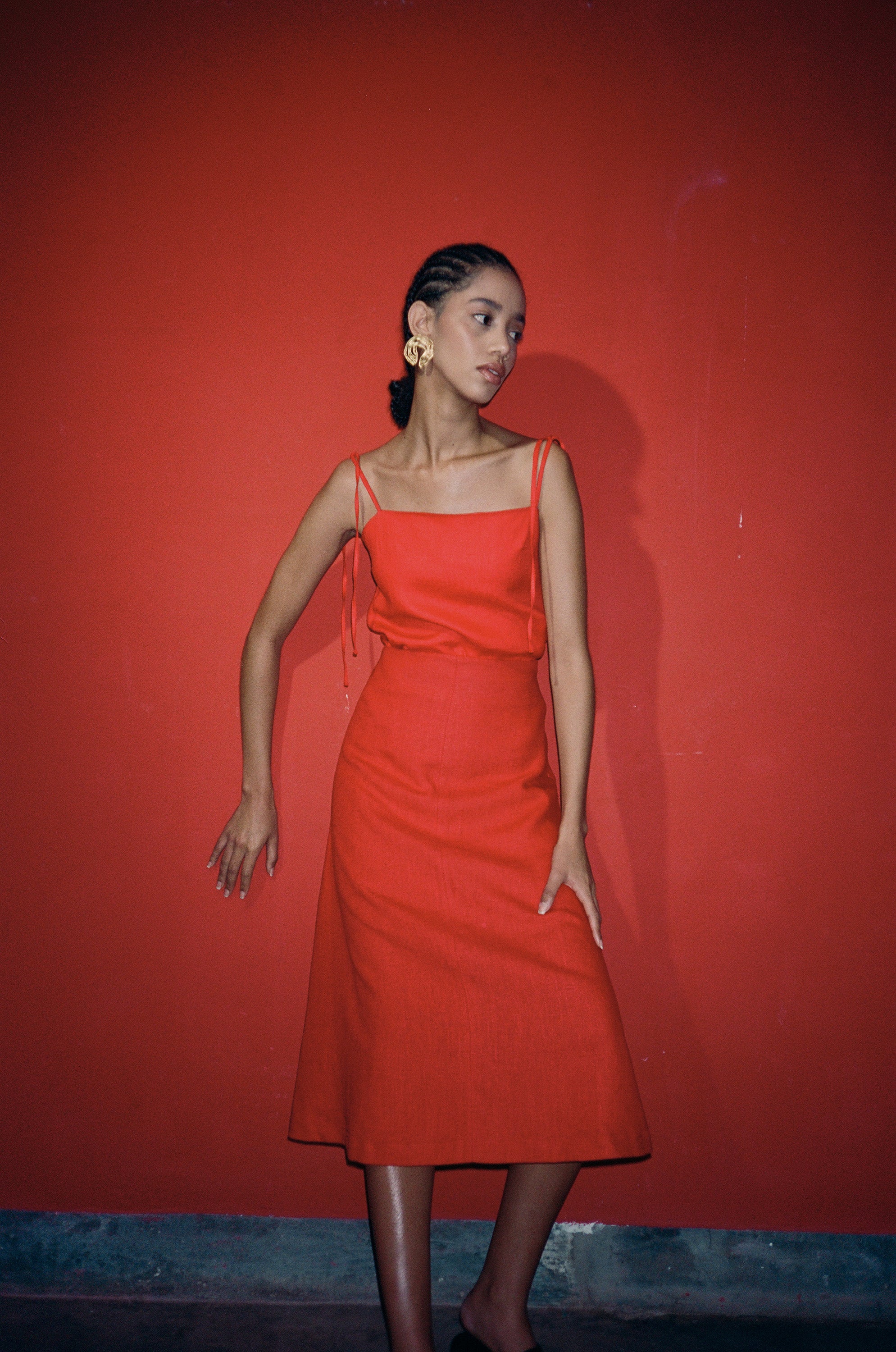 Jupe en Lin Jordana Rouge – NITAH